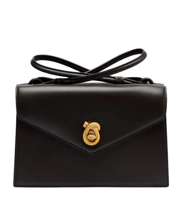 Bottega Veneta Knot Lock Small Leather Crossbody Bag - Brown
