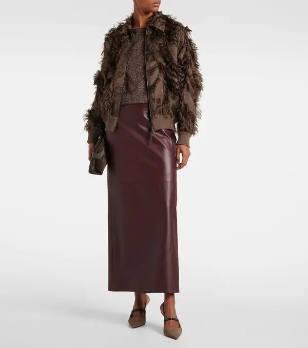 Brunello Cucinelli Leather Maxi Skirt