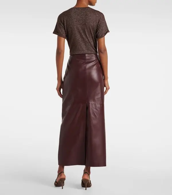Brunello Cucinelli Leather Maxi Skirt