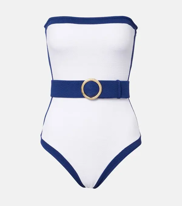 ALEXANDRA MIRO Whitney Belted Swimsuit - Blue