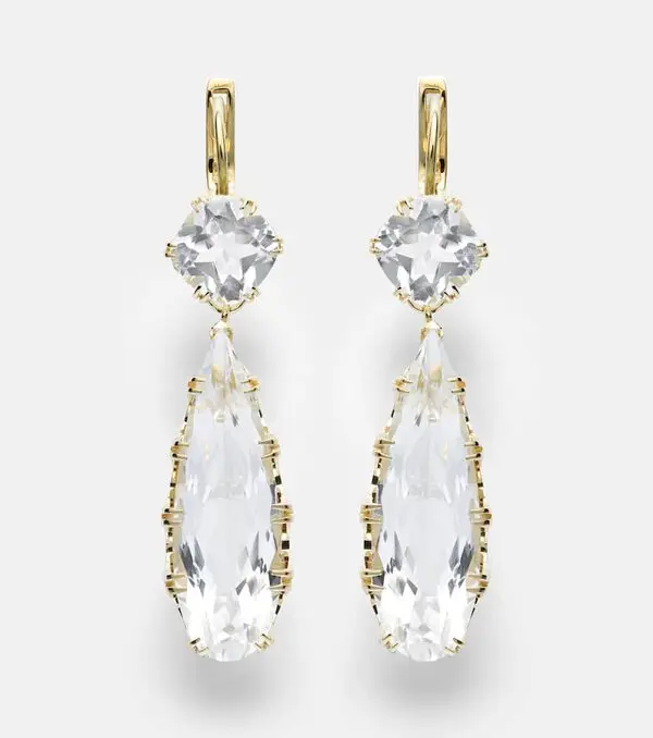 Ileana Makri 18kt Yellow White Topaz Drop Earrings - Gold