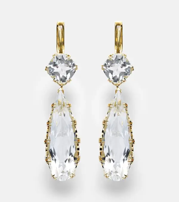 Ileana Makri 18kt Yellow White Topaz Drop Earrings - Gold