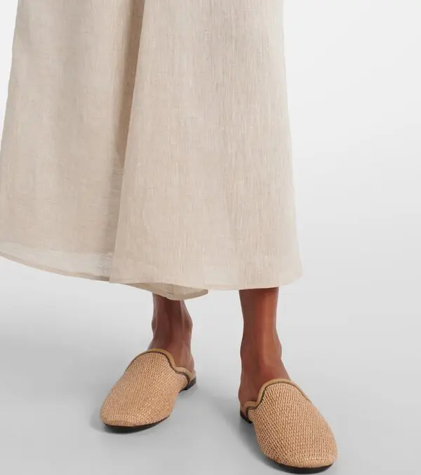 Brunello Cucinelli Monili Linen Maxi Skirt