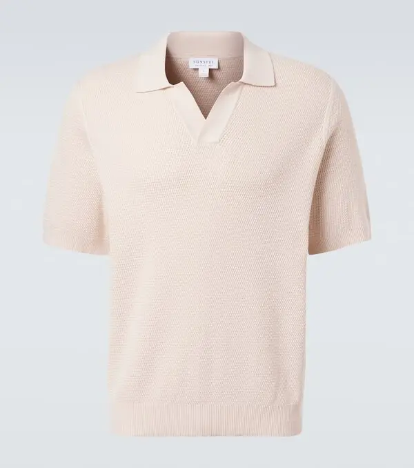 Sunspel Waffle-knit Cotton Polo Shirt