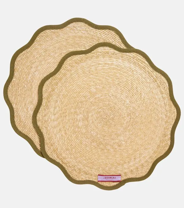 La DoubleJ Cloud Set Of 2 Straw Placemats - Beige
