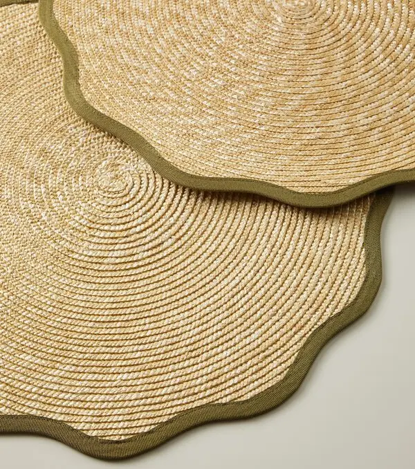 La DoubleJ Cloud Set Of 2 Straw Placemats - Beige