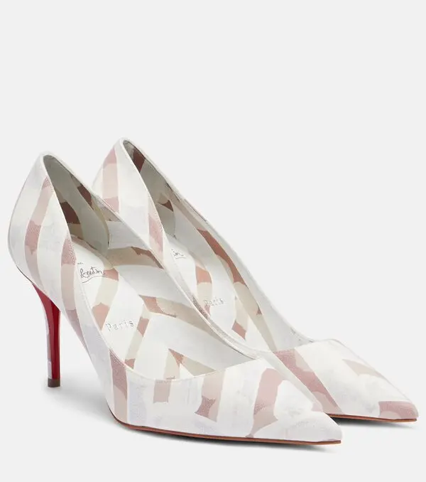 CHRISTIAN LOUBOUTIN Miss Z 80 Printed Pumps - White