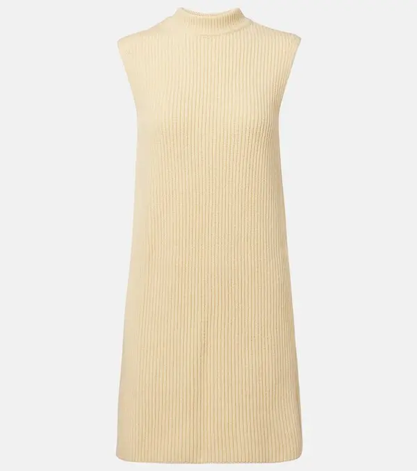 JIL SANDER Oversized Ribbed-knit Wool Vest - White
