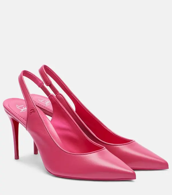 CHRISTIAN LOUBOUTIN Sporty Kate 85 Leather Slingback Pumps - Pink