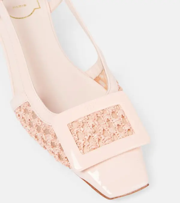 ROGER VIVIER Belle Vivier 45 Crochet Slingback Pumps - Pink