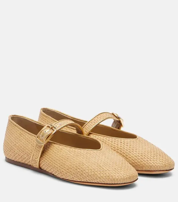Le Monde Beryl Stella Raffia Ballet Flats - Brown