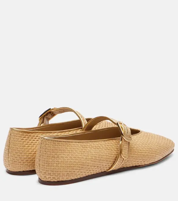 Le Monde Beryl Stella Raffia Ballet Flats - Brown
