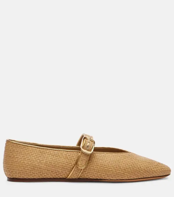 Le Monde Beryl Stella Raffia Ballet Flats - Brown
