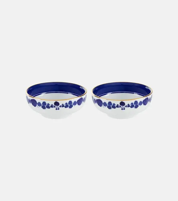 La DoubleJ Wildbird Set Of 2 Porcelain Snack Bowls