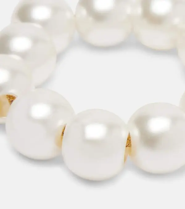 JENNIFER BEHR Henley Faux Pearl Scrunchie - White