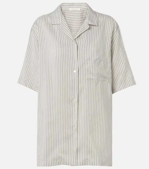 THE ROW Jorge Striped Silk Shirt - White