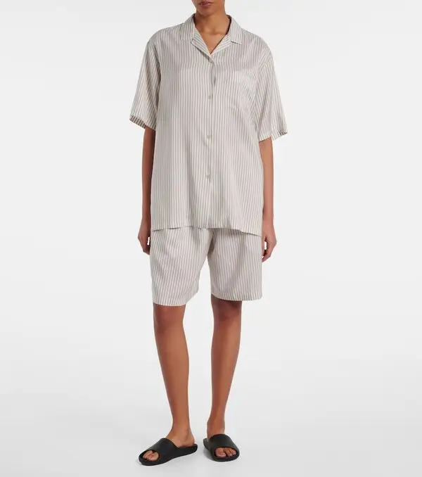 THE ROW Jorge Striped Silk Shirt