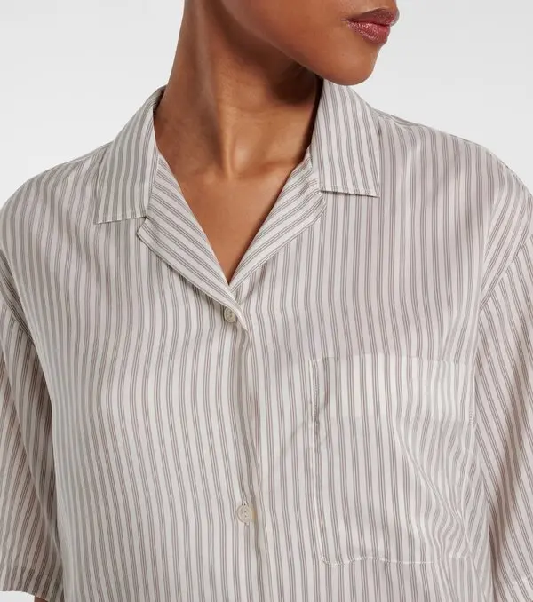 THE ROW Jorge Striped Silk Shirt