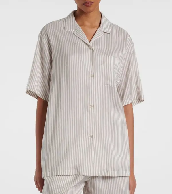THE ROW Jorge Striped Silk Shirt