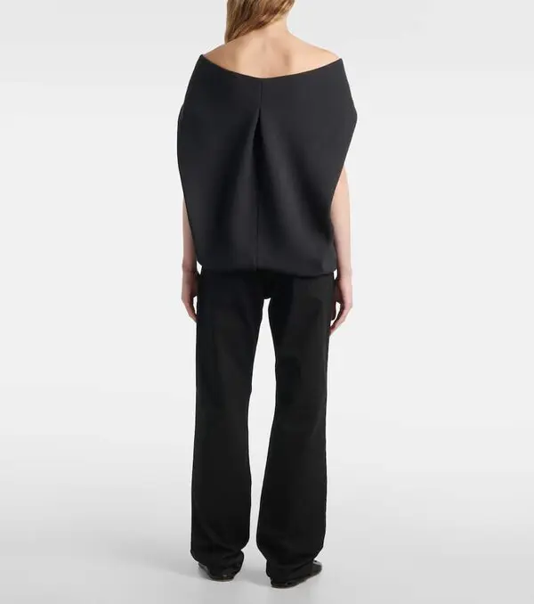 THE ROW Pallenberg Off-shoulder Top - Black