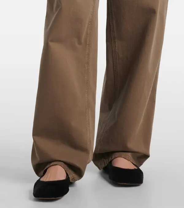 THE ROW Sharka Cotton Gabardine Wide-leg Pants - Brown