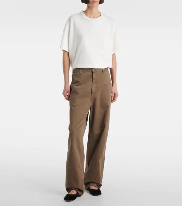 THE ROW Sharka Cotton Gabardine Wide-leg Pants - Brown
