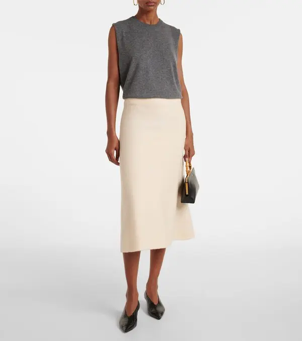 JIL SANDER Wool Midi Skirt