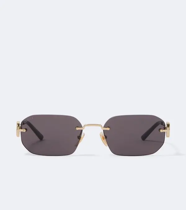Gucci Rectangular Sunglasses - Gold