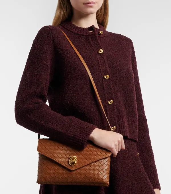 Bottega Veneta Knot Lock Intrecciato Leather Top-handle Bag - Brown