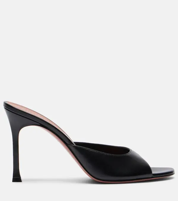 Amina Muaddi Alexa 95 Leather Mules