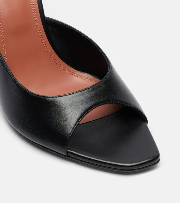 Amina Muaddi Alexa 95 Leather Mules