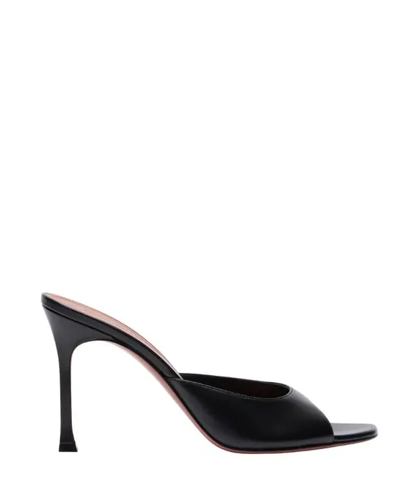 Amina Muaddi Alexa 95 Leather Mules - Black