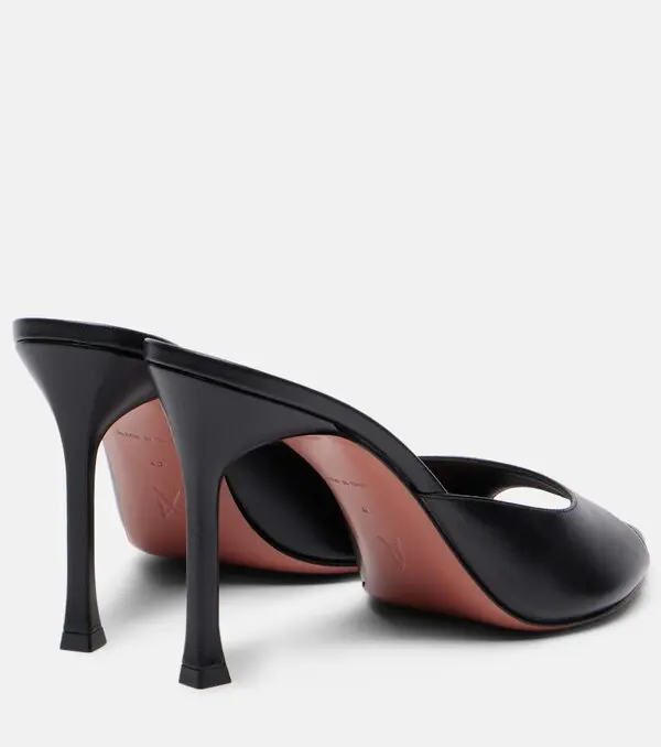 Amina Muaddi Alexa 95 Leather Mules