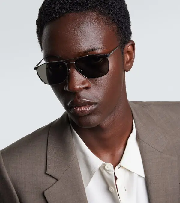 Saint Laurent Sl 796 Aviator Sunglasses - Silver