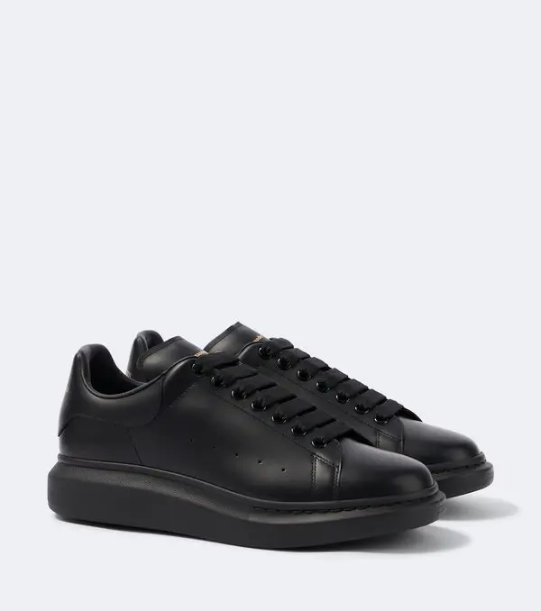Alexander McQueen Oversized Leather Sneakers - Jet Black
