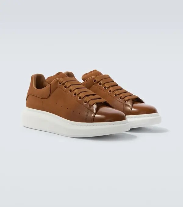 Alexander McQueen Oversized Leather Sneakers - Brown