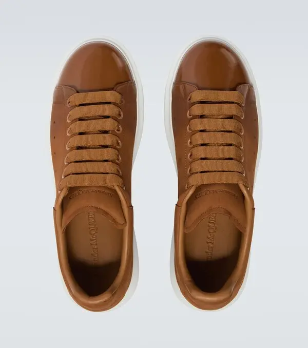 Alexander McQueen Oversized Leather Sneakers - Brown