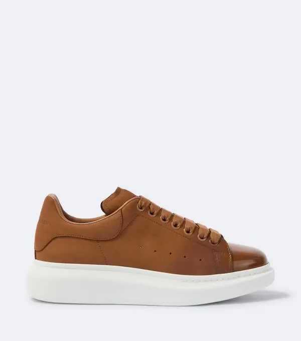 Alexander McQueen Oversized Leather Sneakers - Brown