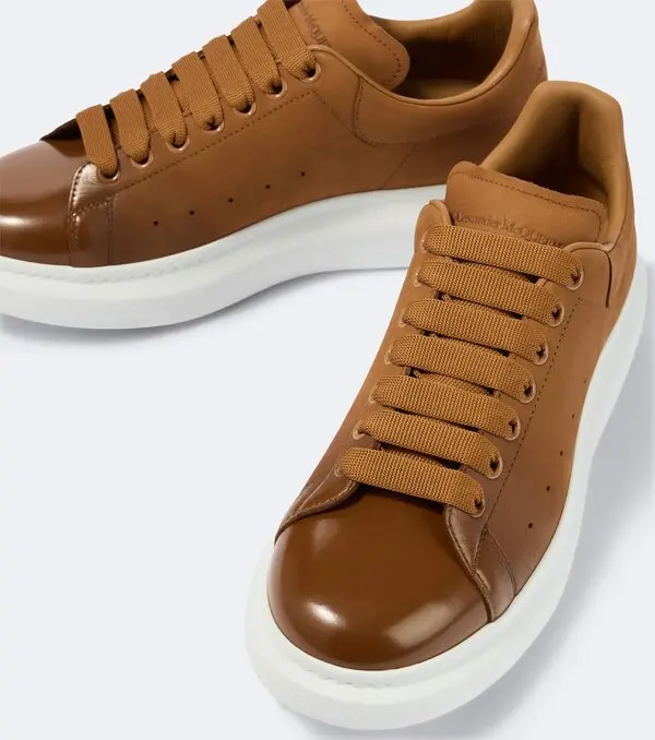 Alexander McQueen Oversized Leather Sneakers - Brown