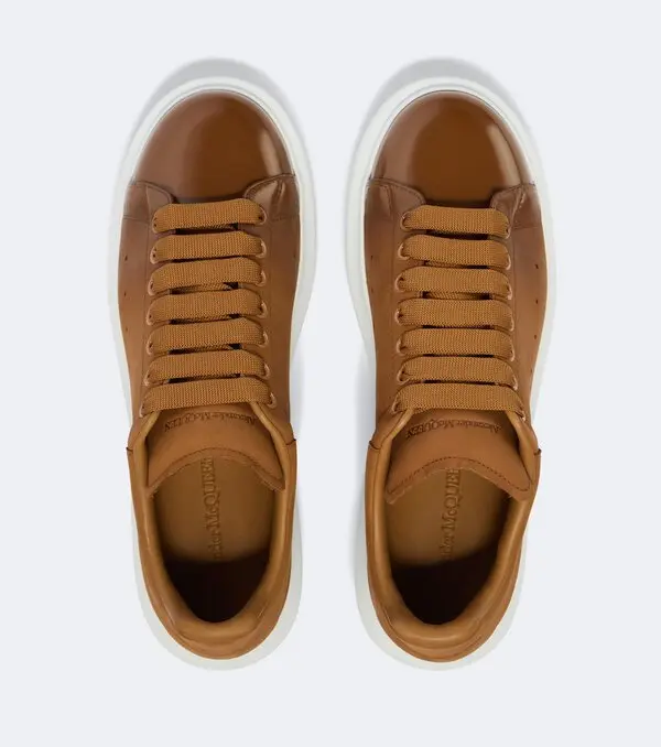 Alexander McQueen Oversized Leather Sneakers - Brown