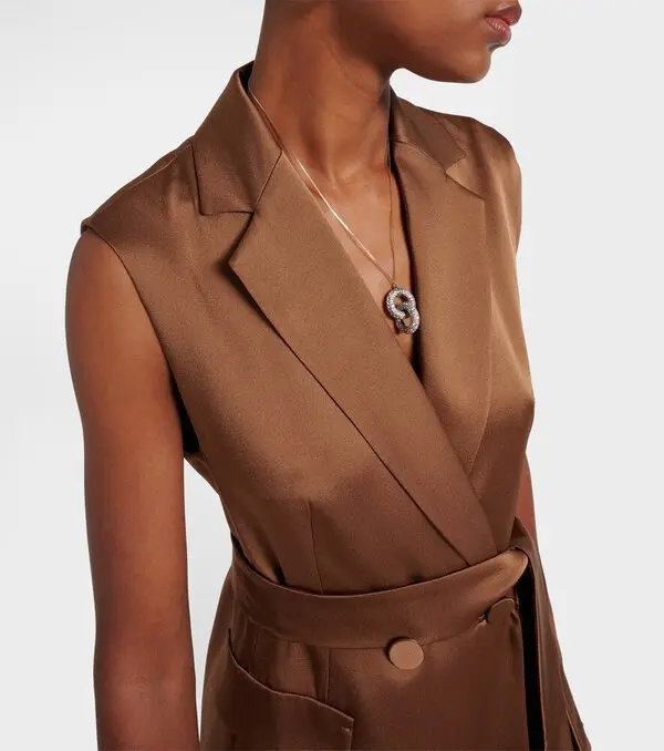 Max Mara Afgano Belted Satin Jacket - Brown