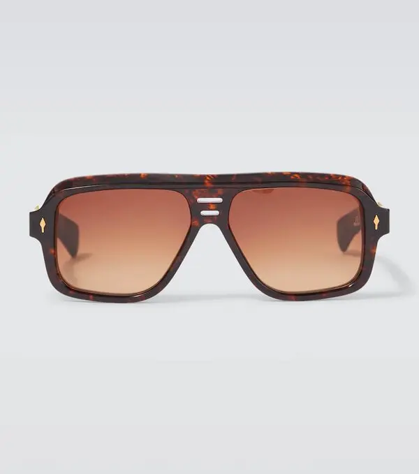 JACQUES MARIE MAGE Fugue Aviator Sunglasses - Brown