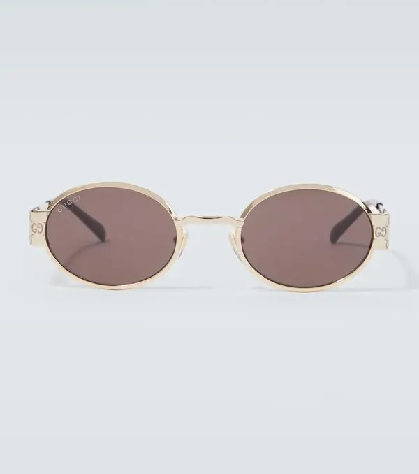 Gucci Gg Oval Sunglasses - Gold
