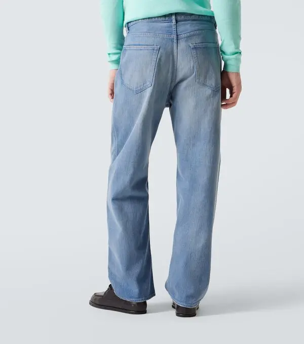 Auralee Faded Mid-rise Straight Jeans