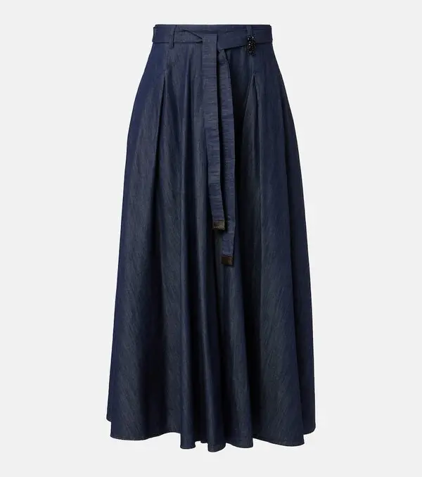 Max Mara Amanda Chambray Maxi Skirt