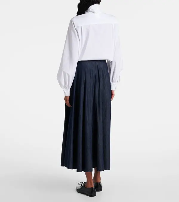 Max Mara Amanda Chambray Maxi Skirt