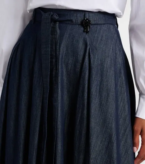 Max Mara Amanda Chambray Maxi Skirt