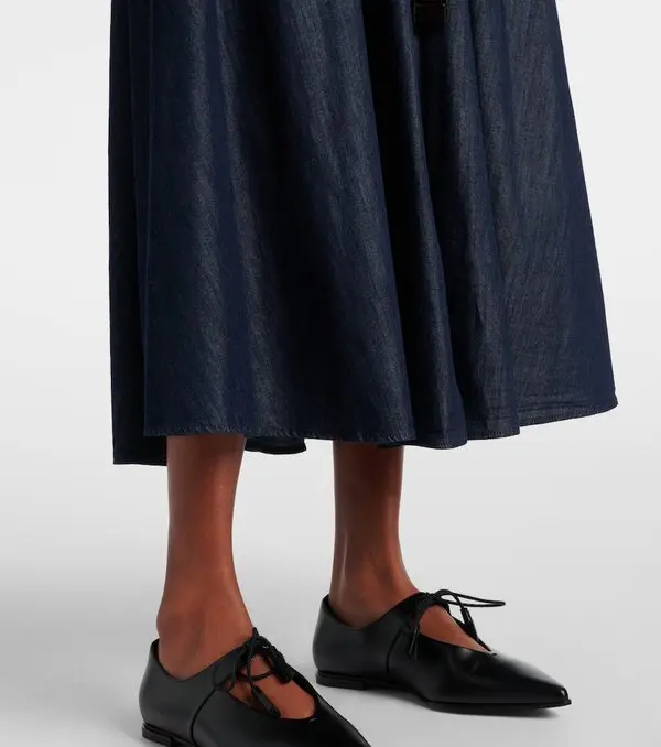 Max Mara Amanda Chambray Maxi Skirt