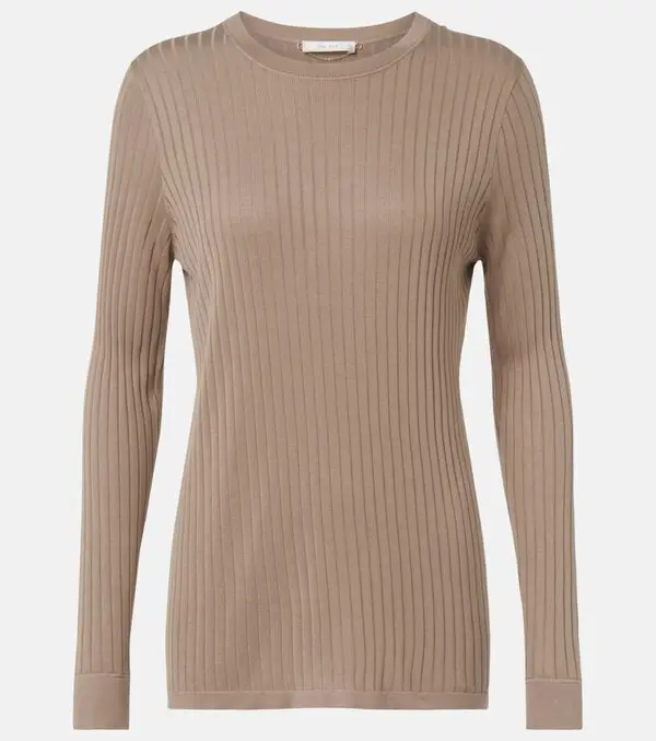 THE ROW Keya Ribbed-knit Top - Beige