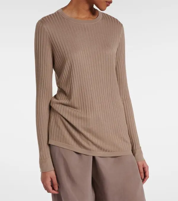 THE ROW Keya Ribbed-knit Top - Beige